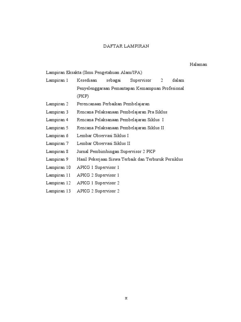 Daftar Lampiran | PDF