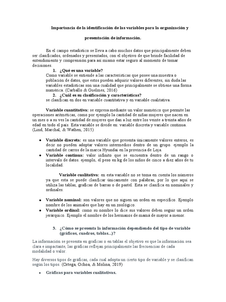 Importancia De La Identificación De Las Variables Para La Organización