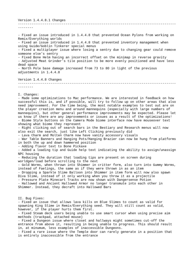 Changelog 22 | PDF | Menu (Computing)