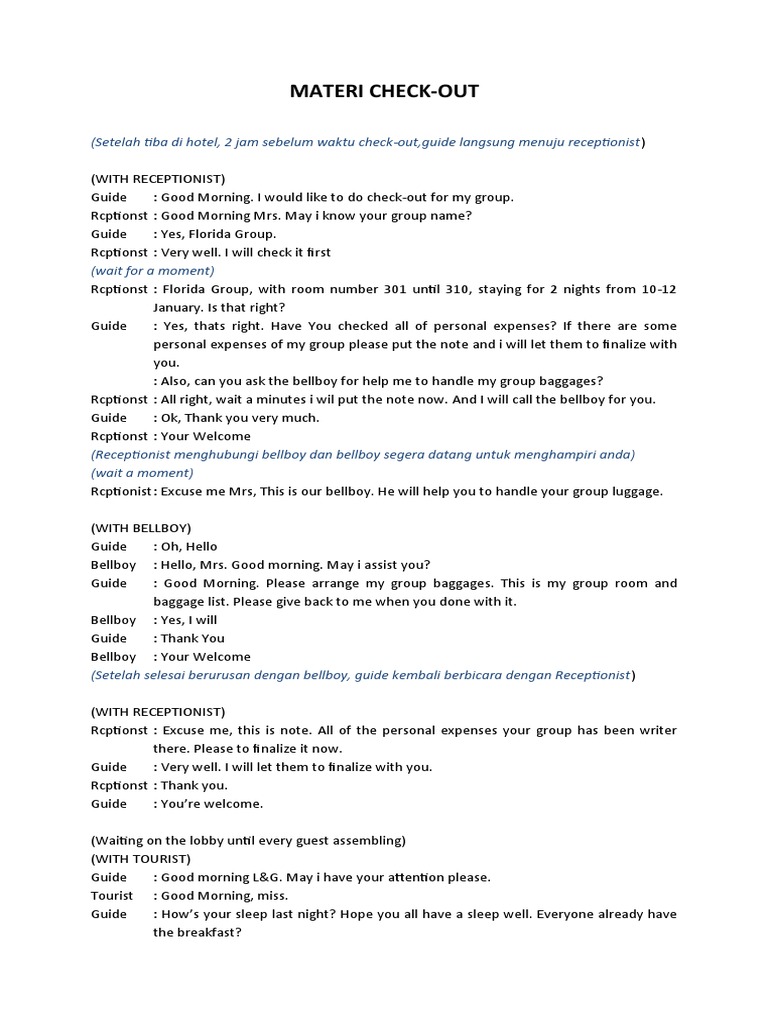 Hotel Check-Out Process | PDF