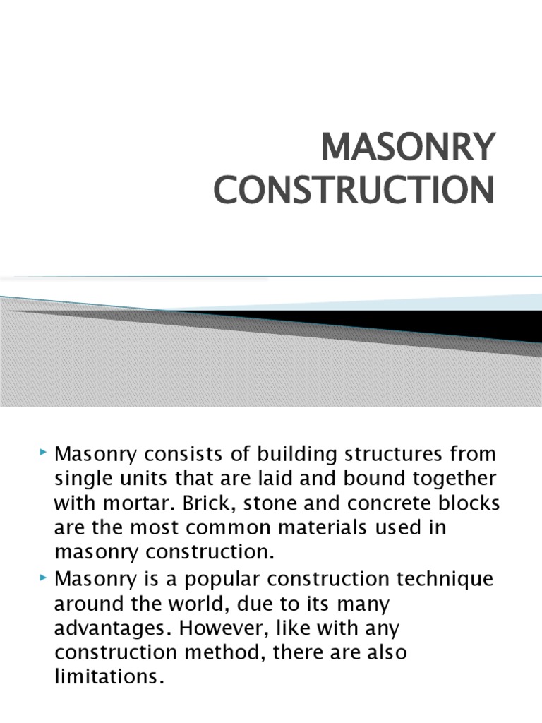 Advantages and Limitations of Masonry | PDF | Masonry | Concrete