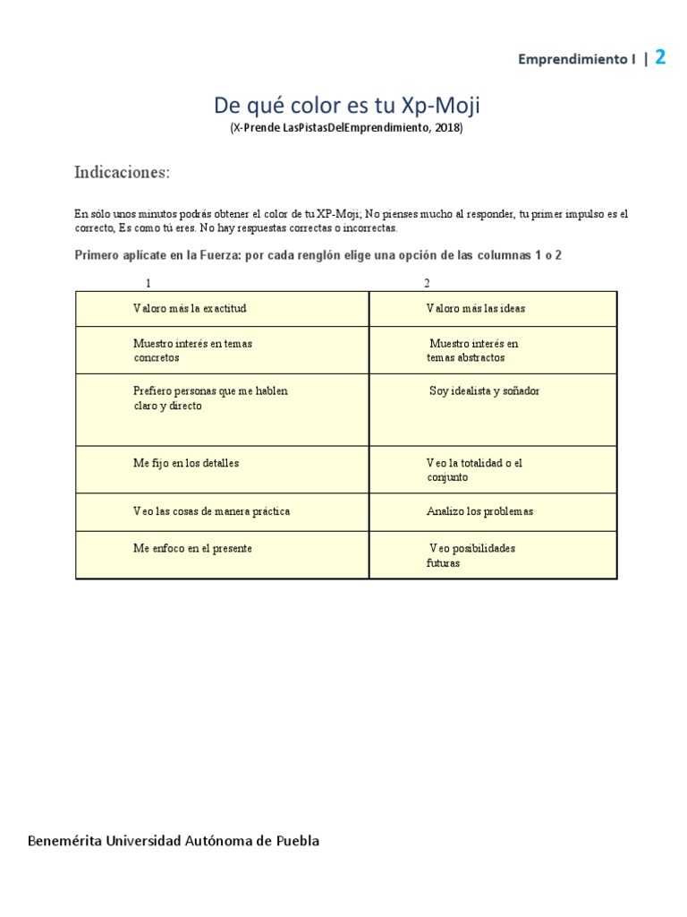 Descubre tu Color de Emprendimiento | PDF
