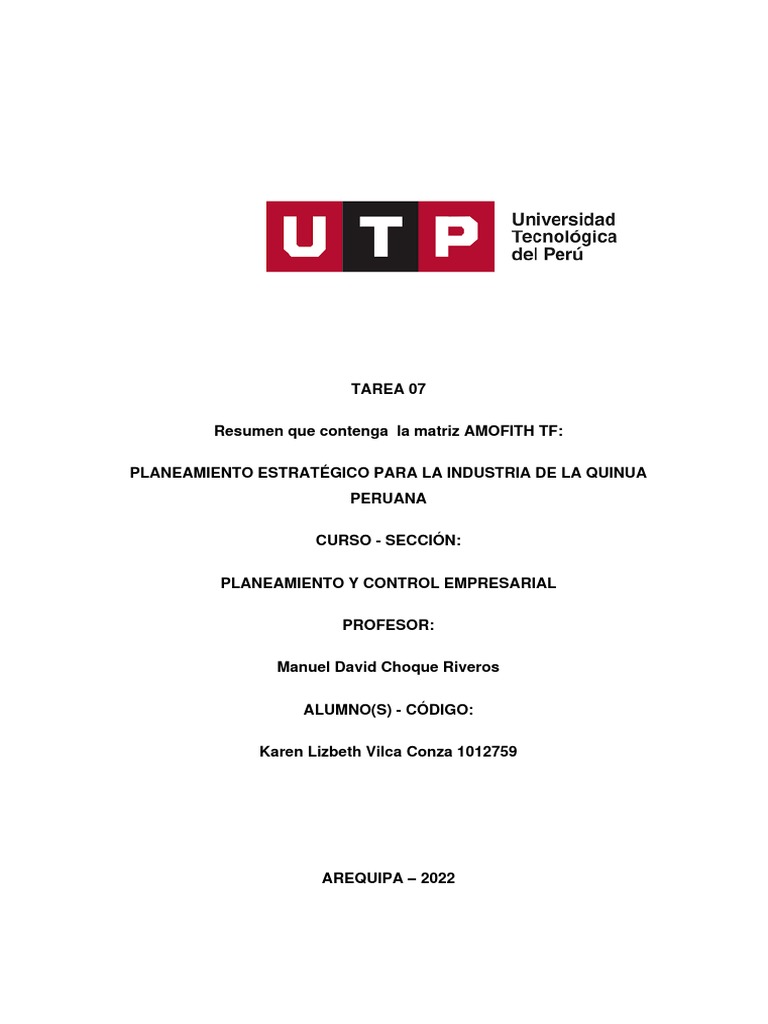 Resumen de Amofith Planeamiento | PDF | Sistema de informacion | Quinua