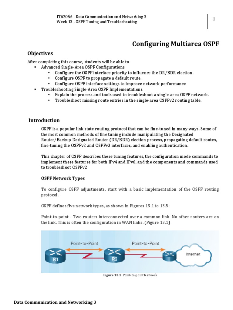 Week 13 - OSPF Configuring Multiarea PDF | PDF | Computer Network | Routing
