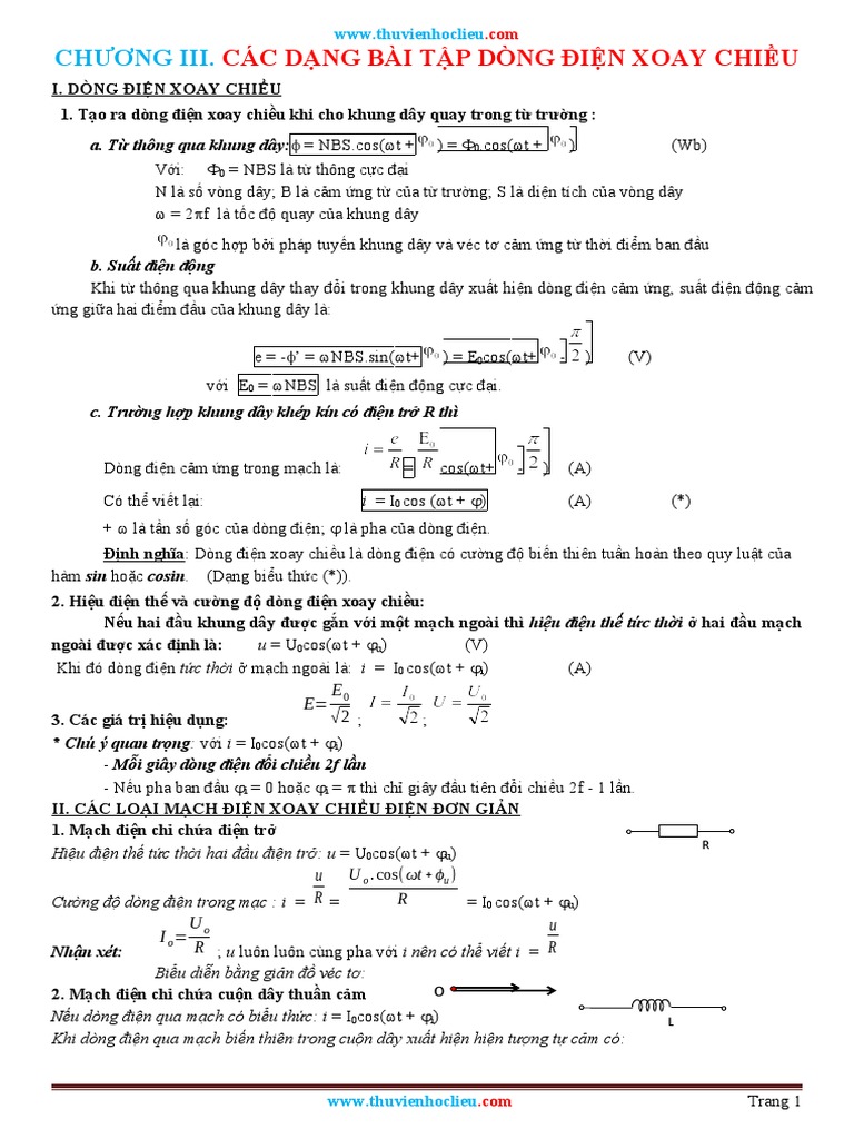 Cac Dang Bai Tap Dong Dien Xoay Chieu | PDF