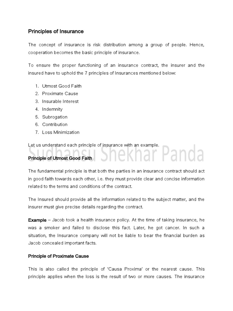 Principles & Types of Insurance | PDF | Insurance | Life Insurance