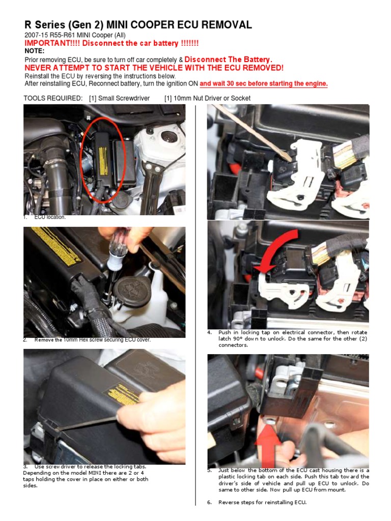 MINI Cooper ECU Removal | PDF | Technology & Engineering