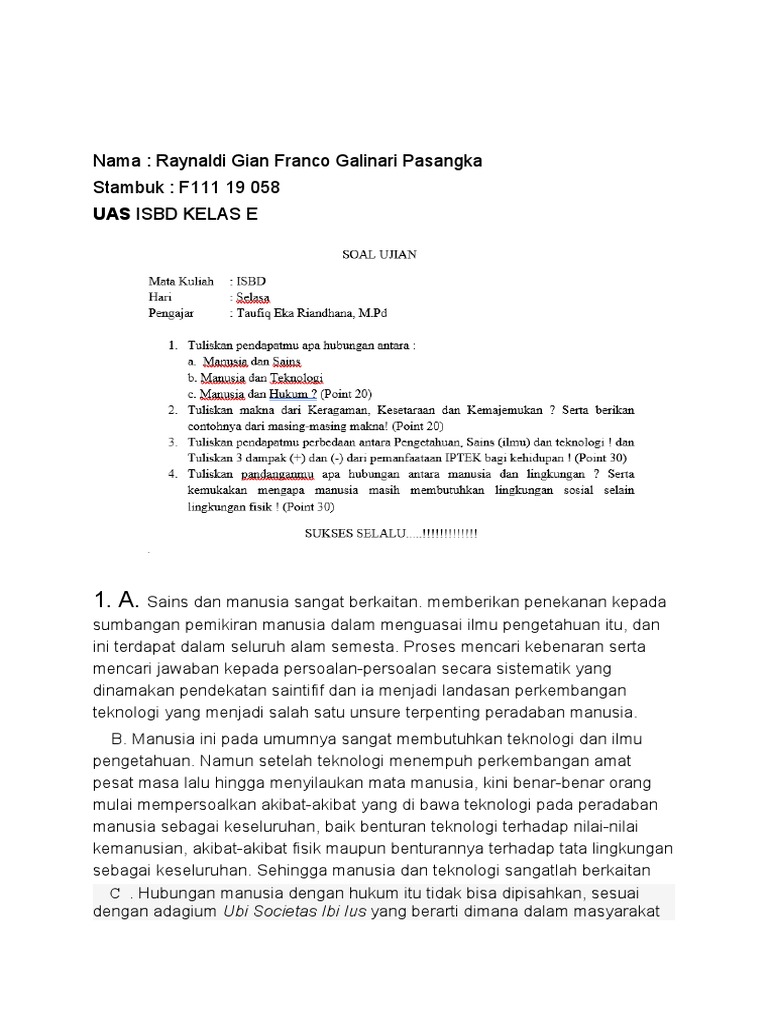 UAS ISBD - Raynaldi G.F.G Pasangka - F111 19 058 | PDF | Politik | Sejarah