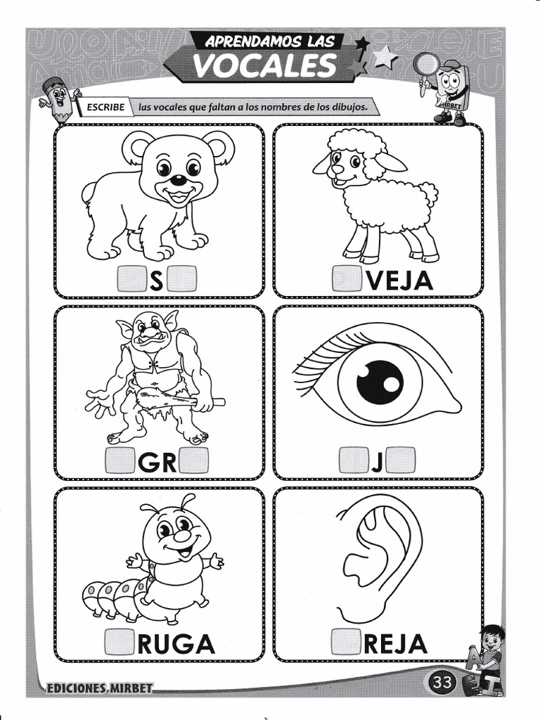 Cuaderno - Aprendamos - Las - VOCALES - (II Tomo) | PDF