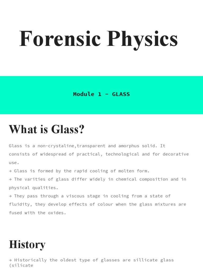 Forensic Physics Glass | PDF | Glasses | Fluorescence