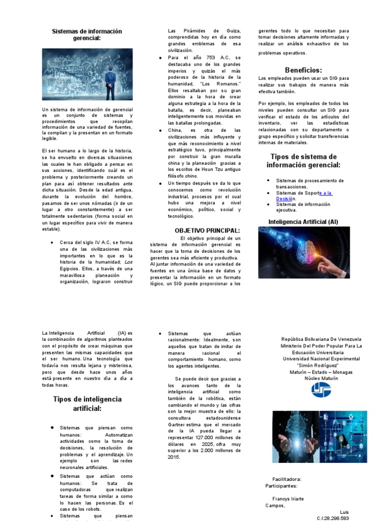 Triptico SIG | PDF | Inteligencia artificial | Inteligencia (IA) y semántica