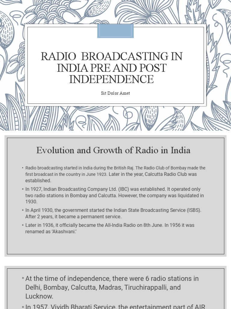Evolution of Radio in India from British Rule to Private Players | PDF ...