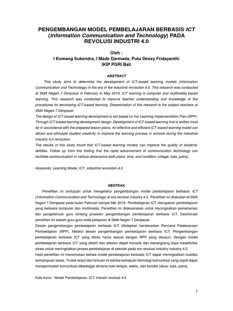 Prosiding ICT IKIP Saraswati Tabanan | PDF | Educational Technology ...