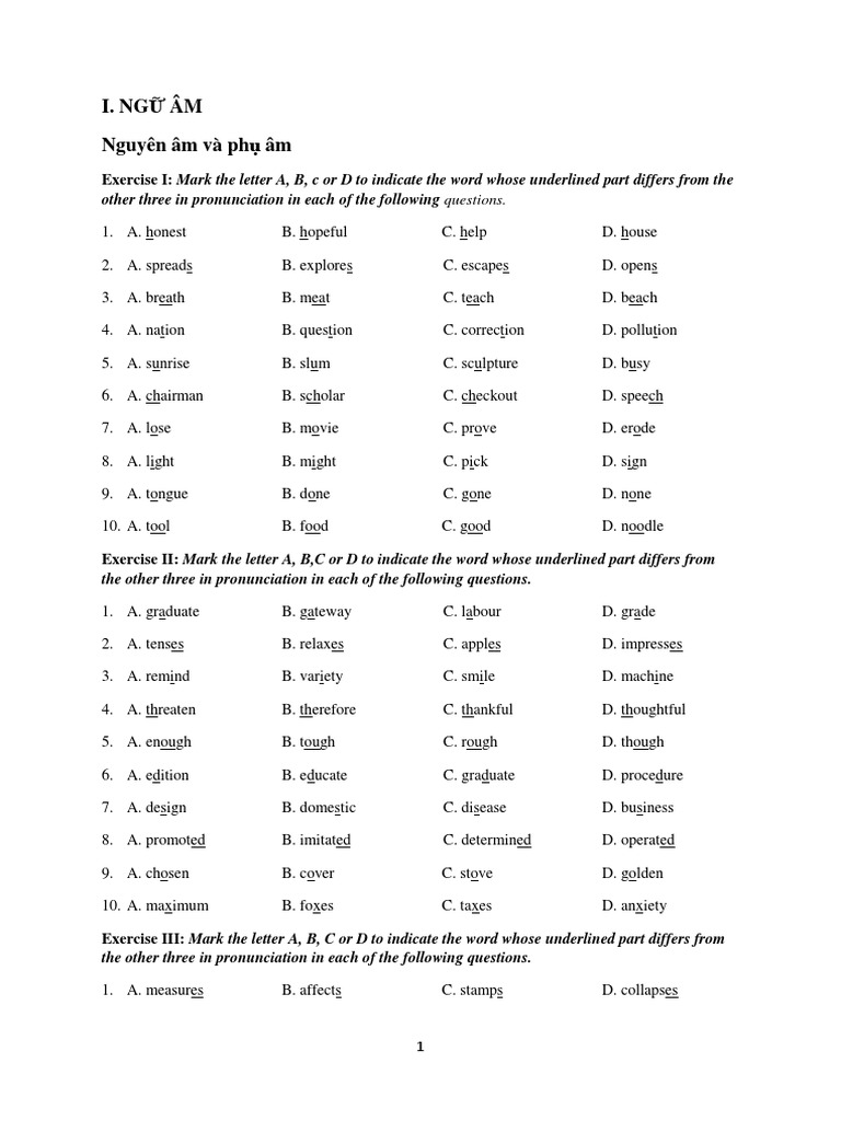 Bai Tap Phat Am - Phu Am | PDF