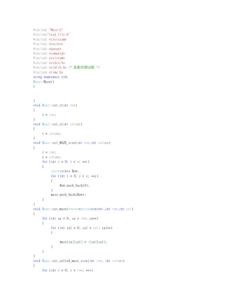Maze (C++) | PDF | Computer Programming | Programming Paradigms