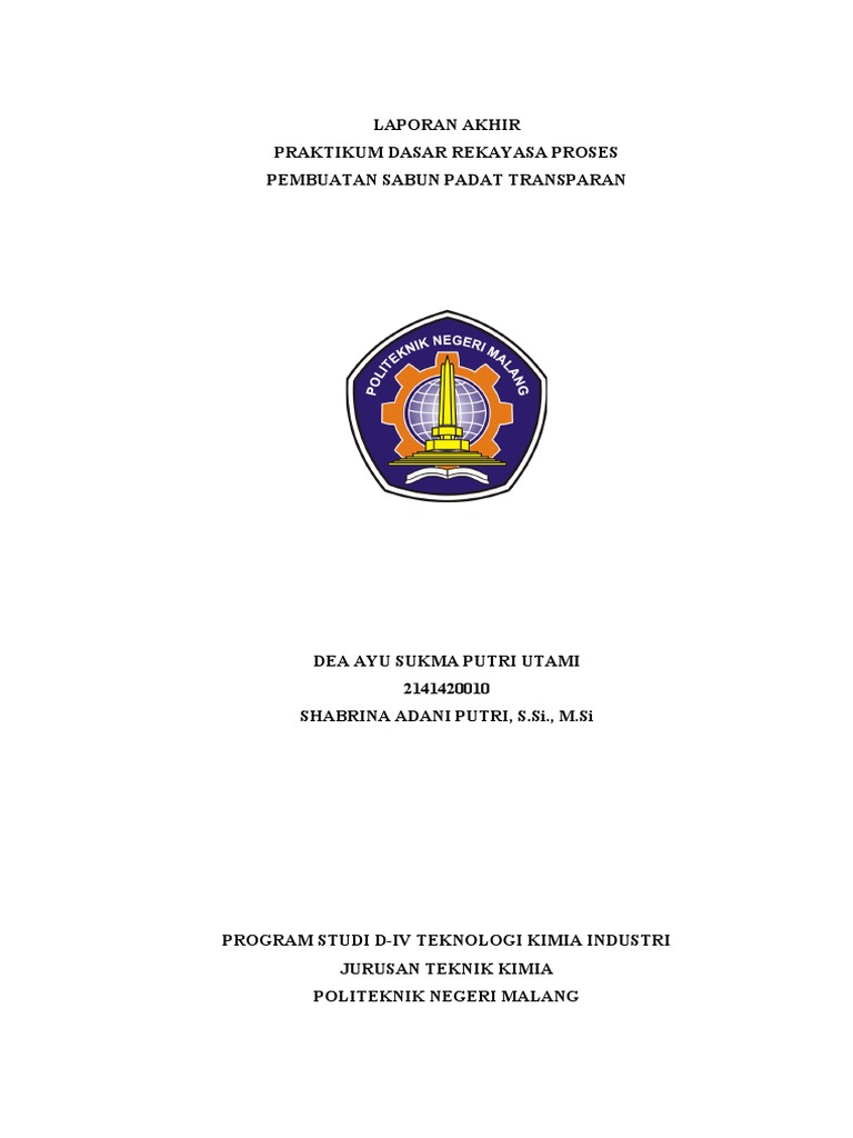 Laporan Resmi DRP Sabun Padat | PDF