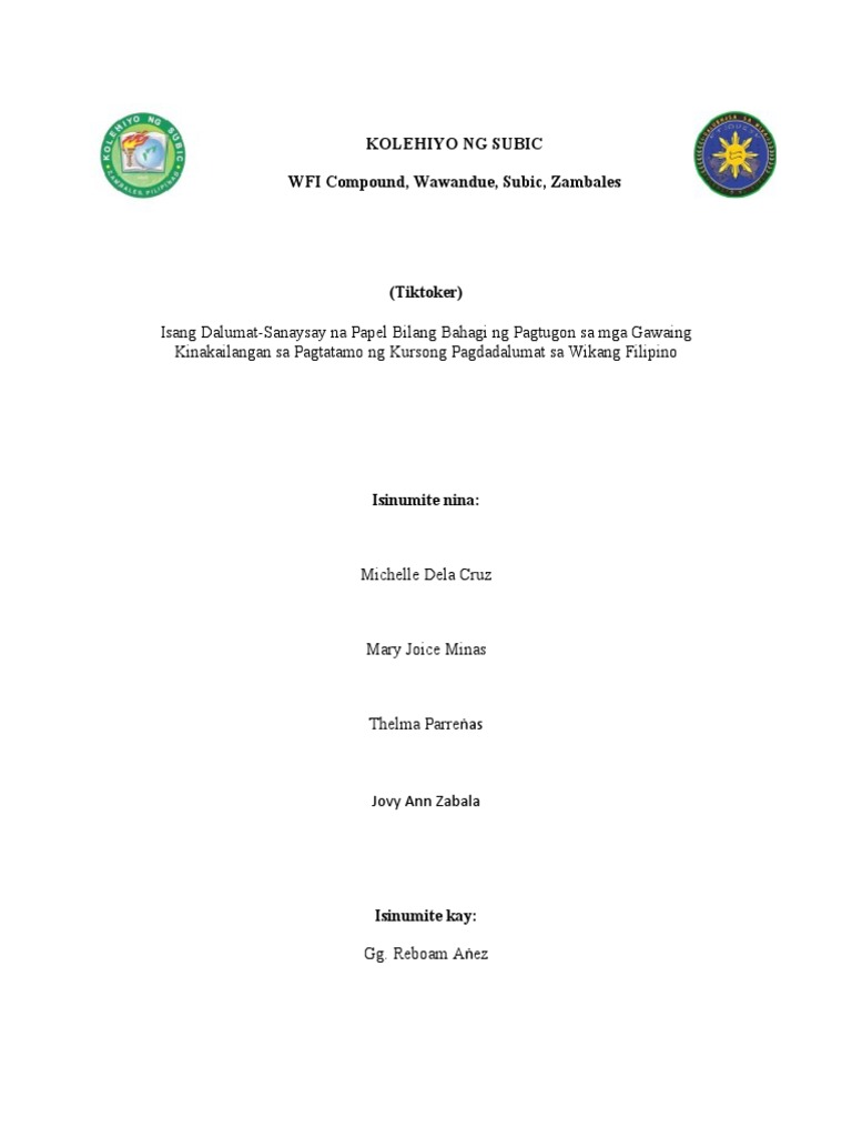 Kolehiyo NG Subic | PDF