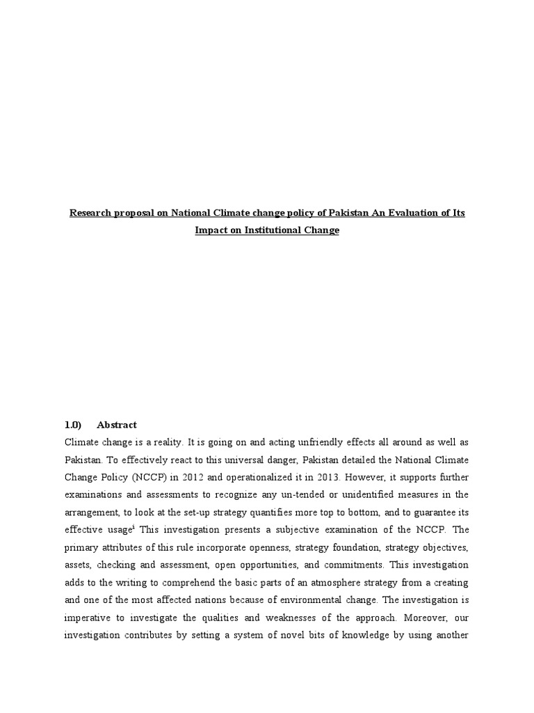 Evaluating Pakistan's National Climate Policy | PDF | Climate Change ...