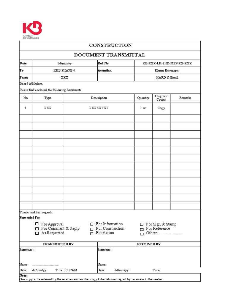 Document Transmittal | PDF