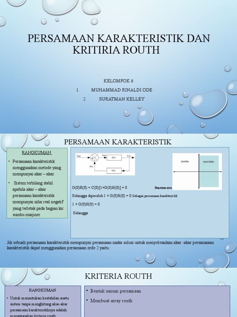 Persamaan Karakteristik Dan Kritiria Routh | PDF
