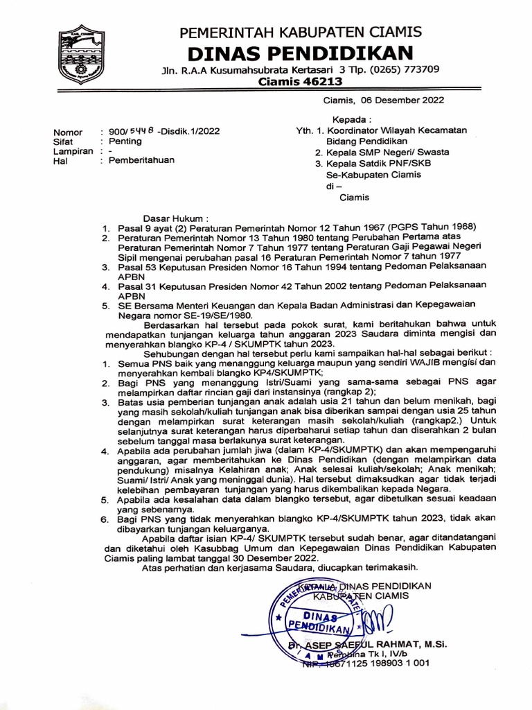 Panduan Pengisian SKUMPTK 2023 | PDF
