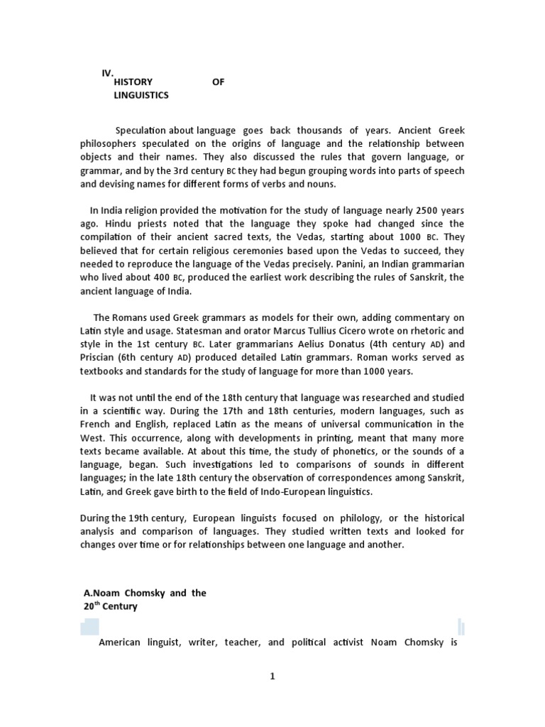 The Evolution of Linguistics: From Ancient Speculation to the Scientific Revolution Initiated by ...