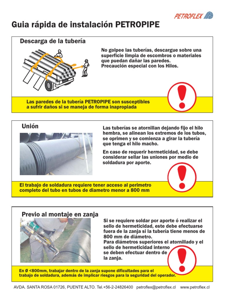 Guia Rapida de Instalacion Petropipe | PDF | Hormigón | Soldadura
