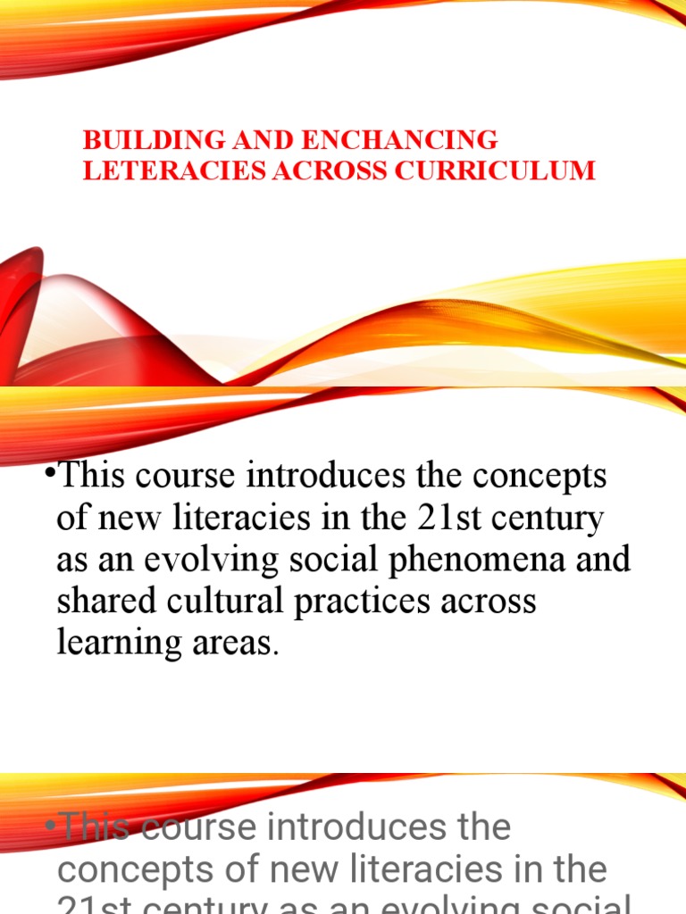 Building and Enchancing Leteracies Across Curriculum | PDF | Literacy ...