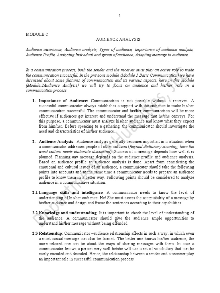 Audience Analysis | Download Free PDF | Communication | Behavior