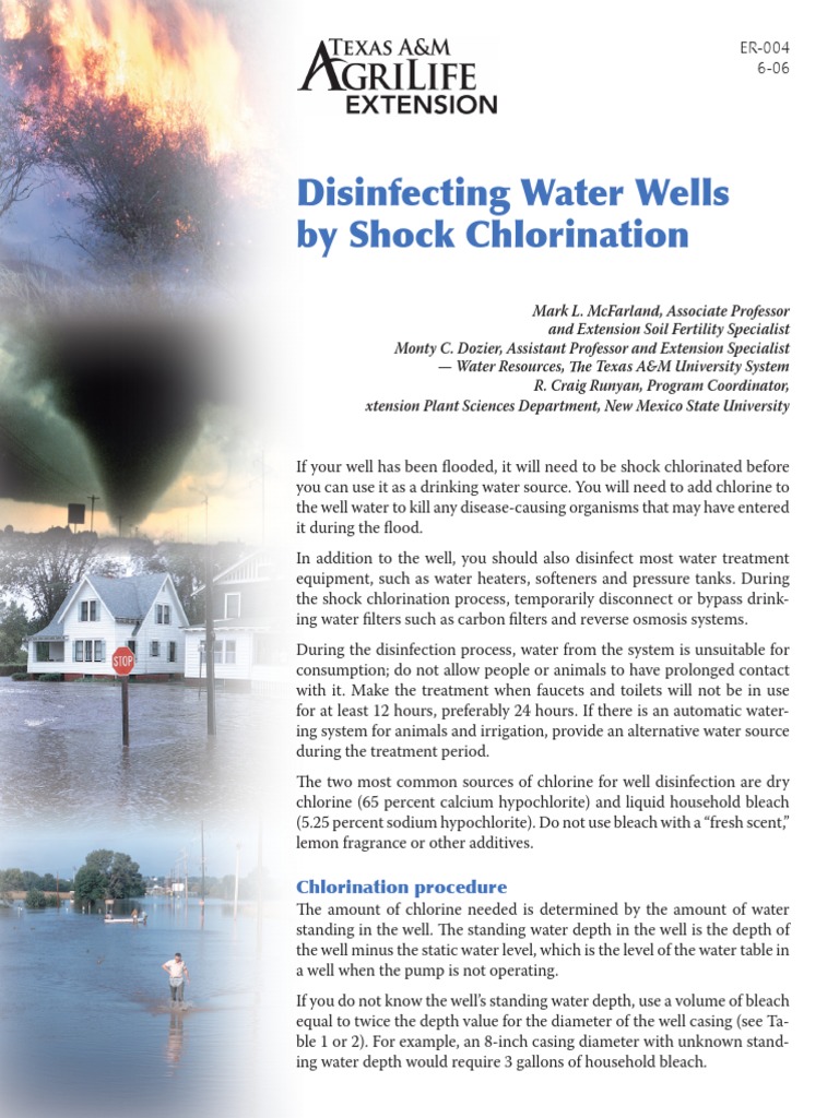 Disinfecting Water Wells Shock Chlorination | PDF | Water Purification ...