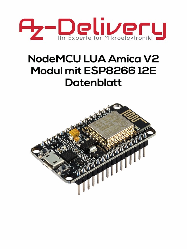 NodeMCU LUA Amica V2 Modul Mit ESP8266 12E Datenblatt AZ-Delivery Vertriebs GMBH | PDF