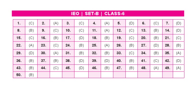 Ieo Set-B Answer Key Class-6 | PDF | Teaching Methods & Materials | Technology & Engineering