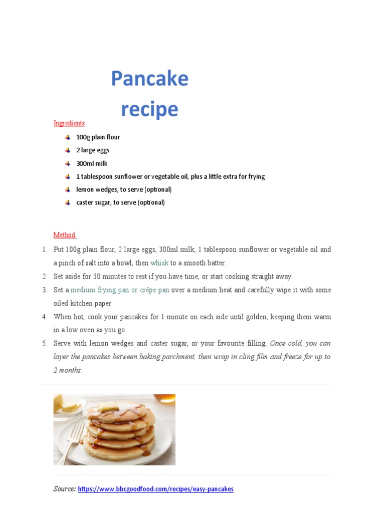 Pancake Recipe | PDF