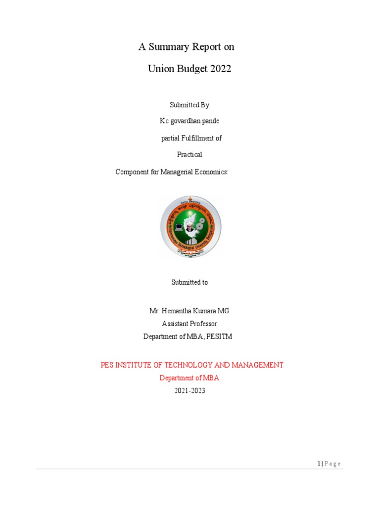 Pdf Budget Govardhan Pdf Government Budget Balance Budget