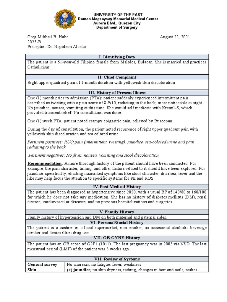 B6 - Surgery GS II Case II | PDF | Gallbladder | Bile