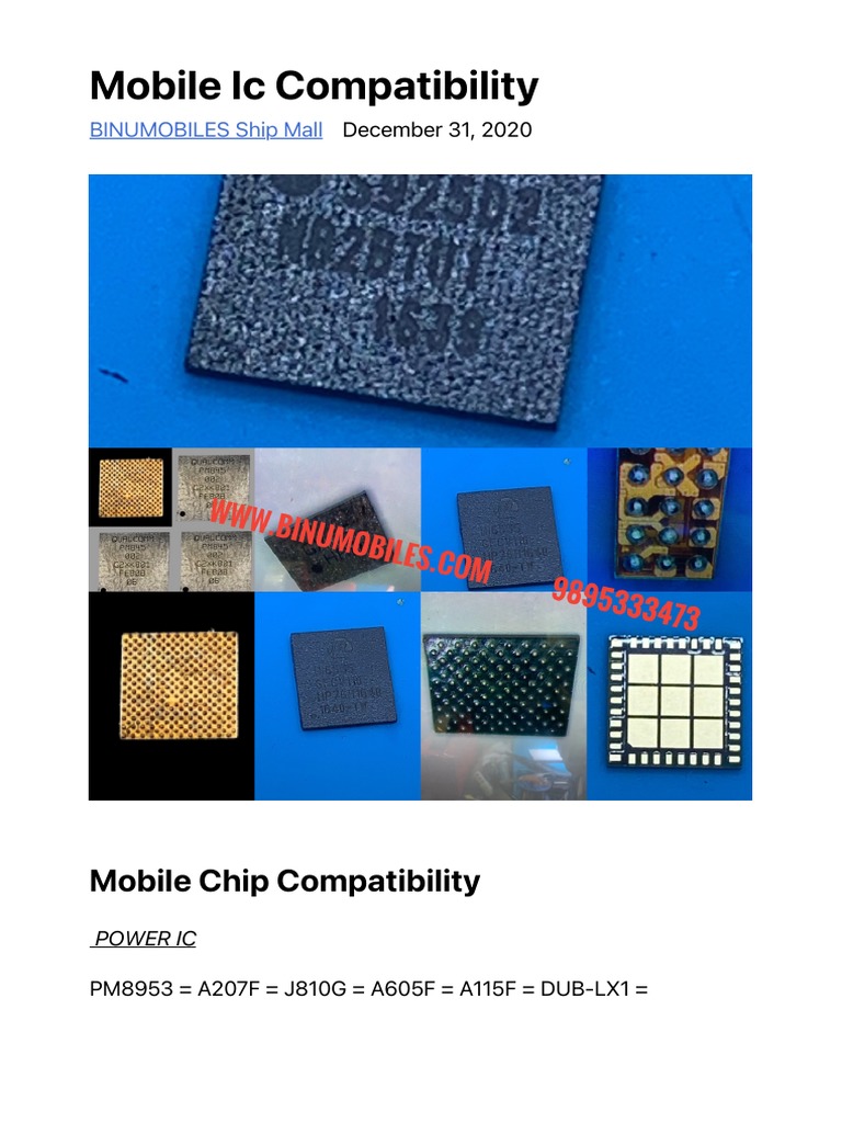 Mobile IC Compatibility Guide | PDF | Technology & Engineering