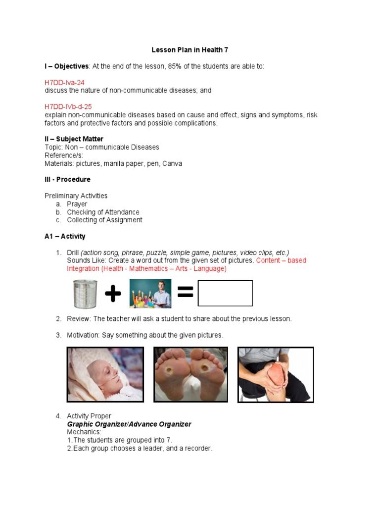 Lesson Plan | PDF | Non Communicable Disease | Lesson Plan