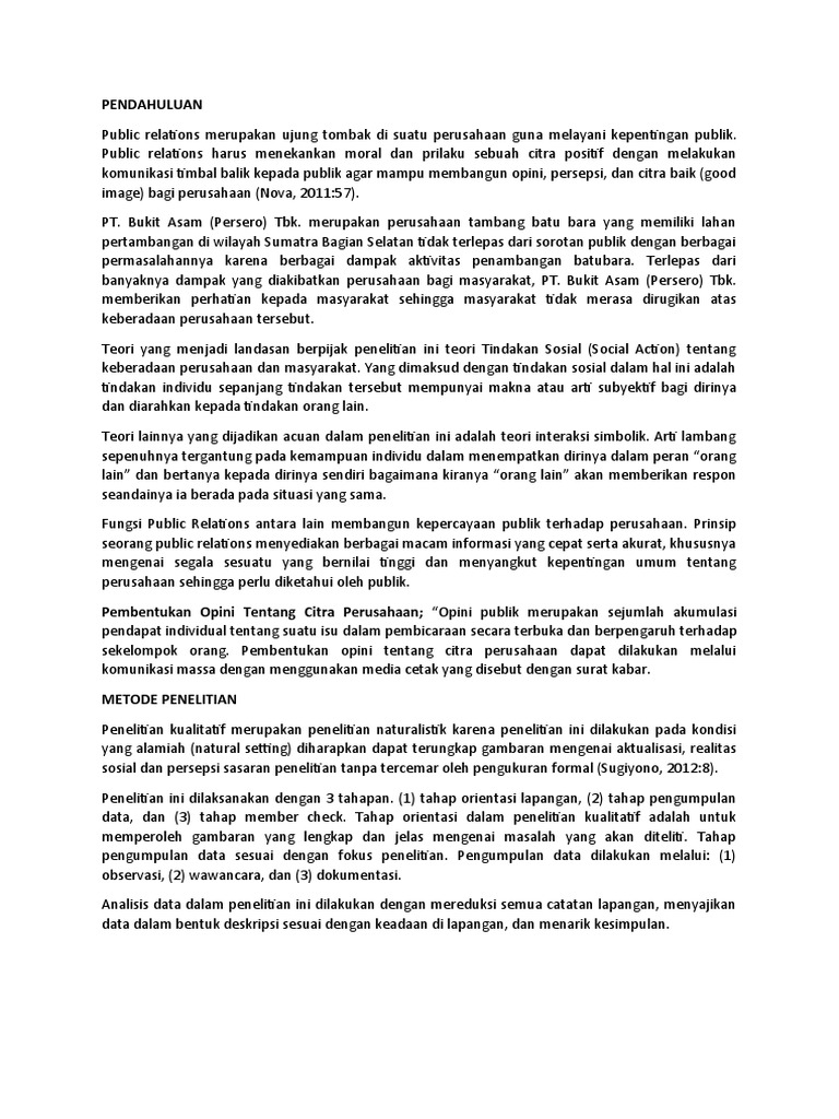 Resume Jurnal Opini Dan Citra Perusahaan (A2 Rachel) | PDF