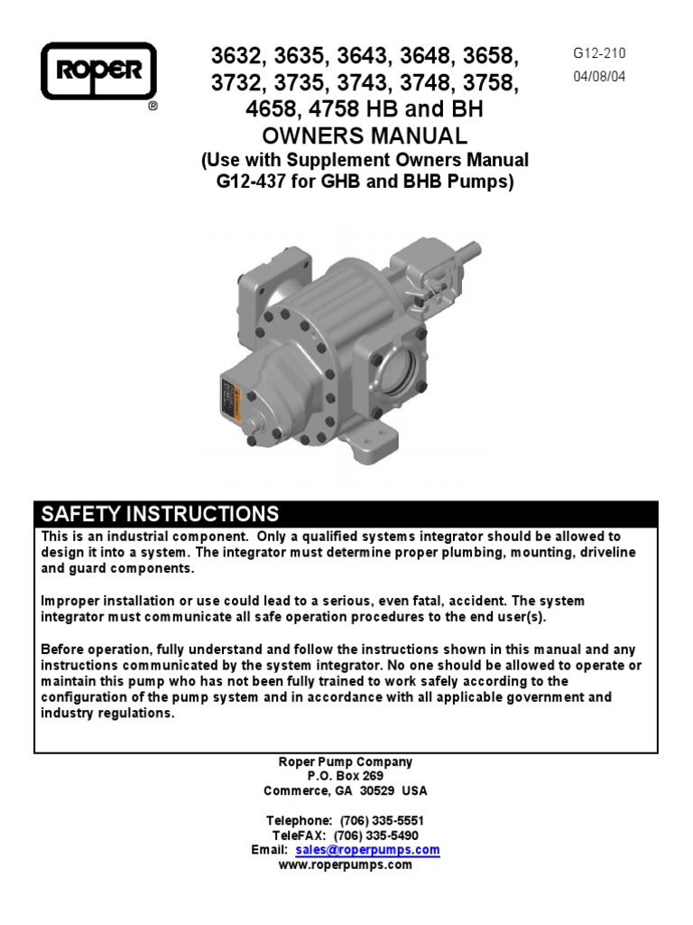 431 Roper 3648HB | PDF | Pump | Valve