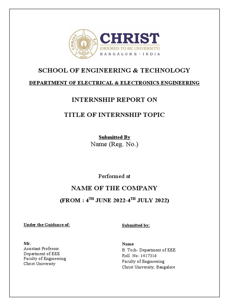 Updated Internship Template | PDF | Electrical Engineering | Engineering