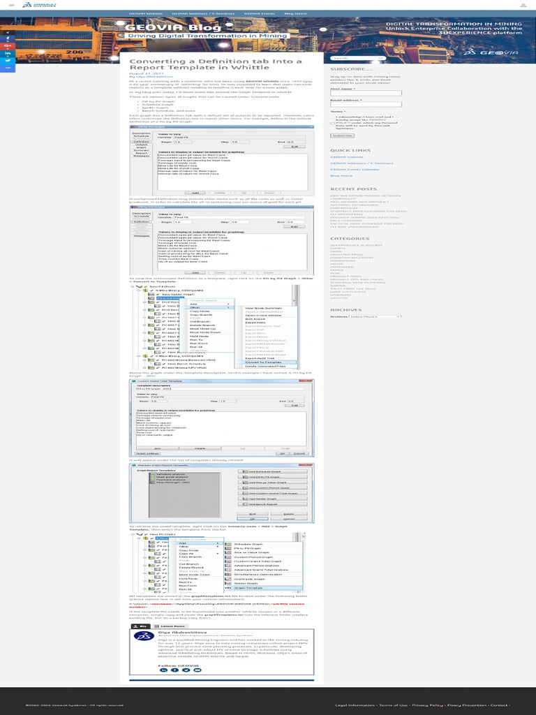 Converting A Definition Tab Into A Report Template in Whittle | PDF