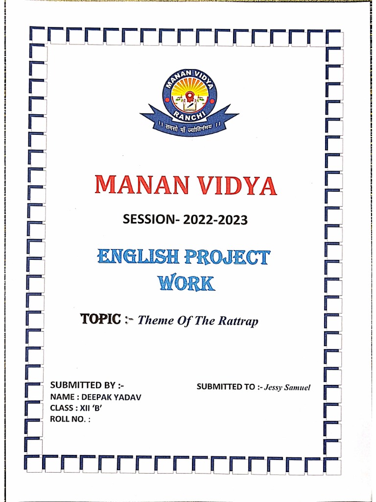 English Class XII Projects | PDF