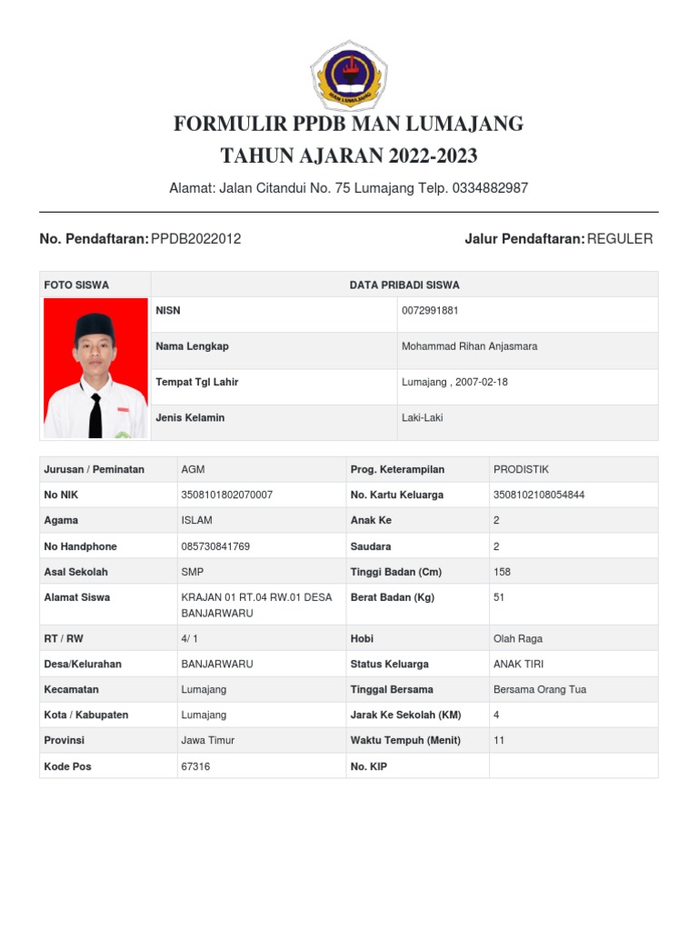 Form PPDB MAN LMJ | PDF