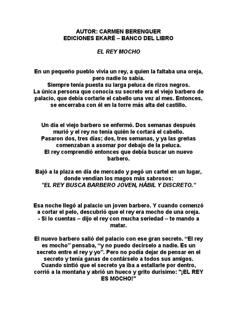 El Rey Mocho | PDF | Pelo