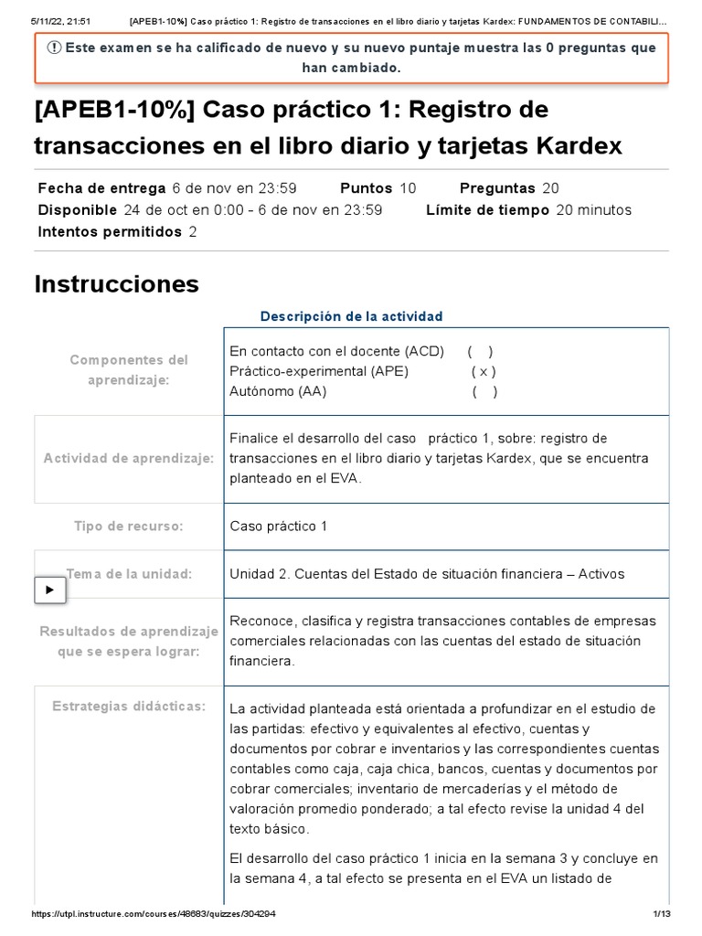 (APEB1-10%) Caso Práctico 1 - Registro de Transacciones en El Libro ... (APEB1-10%) Caso Práctico 1 - Registro de Transacciones en El Libro ...