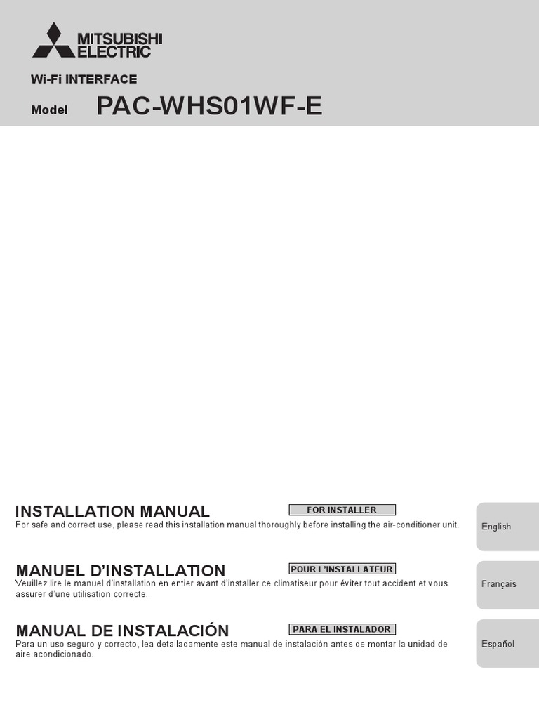User Manual For Mitsubishi PAC-WHS01WF-E | PDF | Wireless Access Point ...