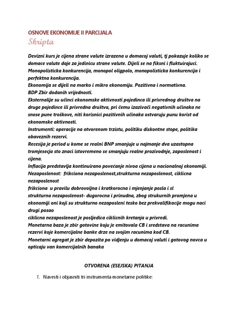 Osnove Ekonomije | PDF