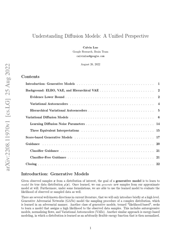 Understanding Diffusion Models: A Unified Perspective | PDF | Normal Distribution | Mathematics