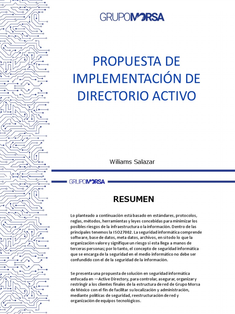Implementación de Active Directory | PDF | Directorio Activo | La ...