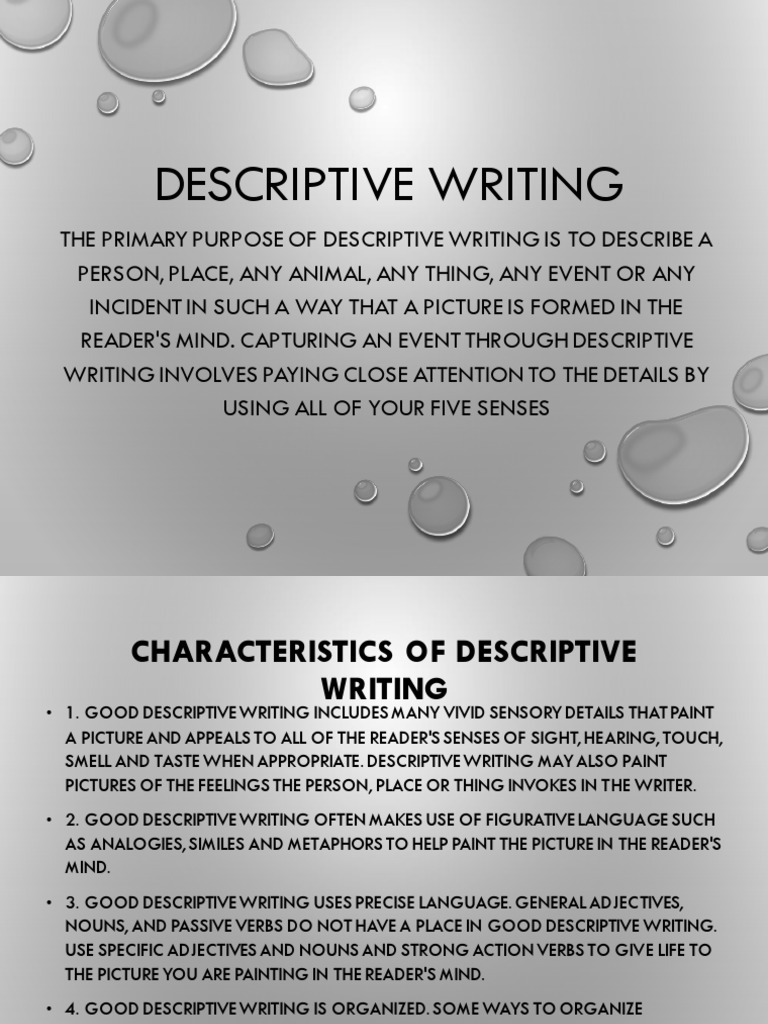 Descriptive Writing Techniques | PDF | Metaphor | Anthropomorphism